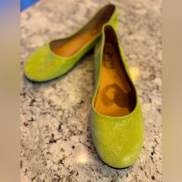 French Sole | Shoes | French Sole Green Ballet Flats With Shimmery ...